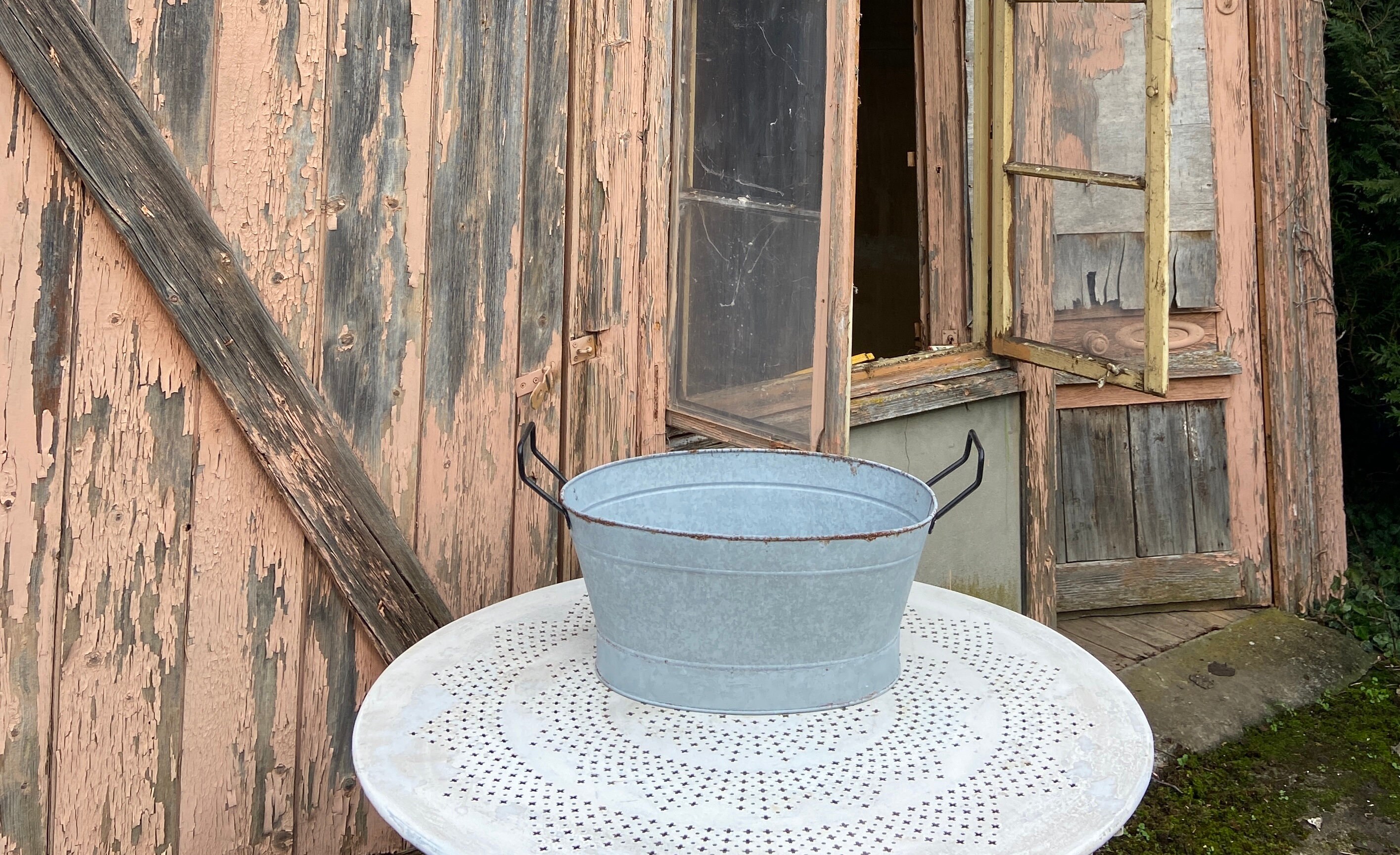 Washing Basin Galvanized Zinc Vintage Bathtub Flower Box Planter French ...