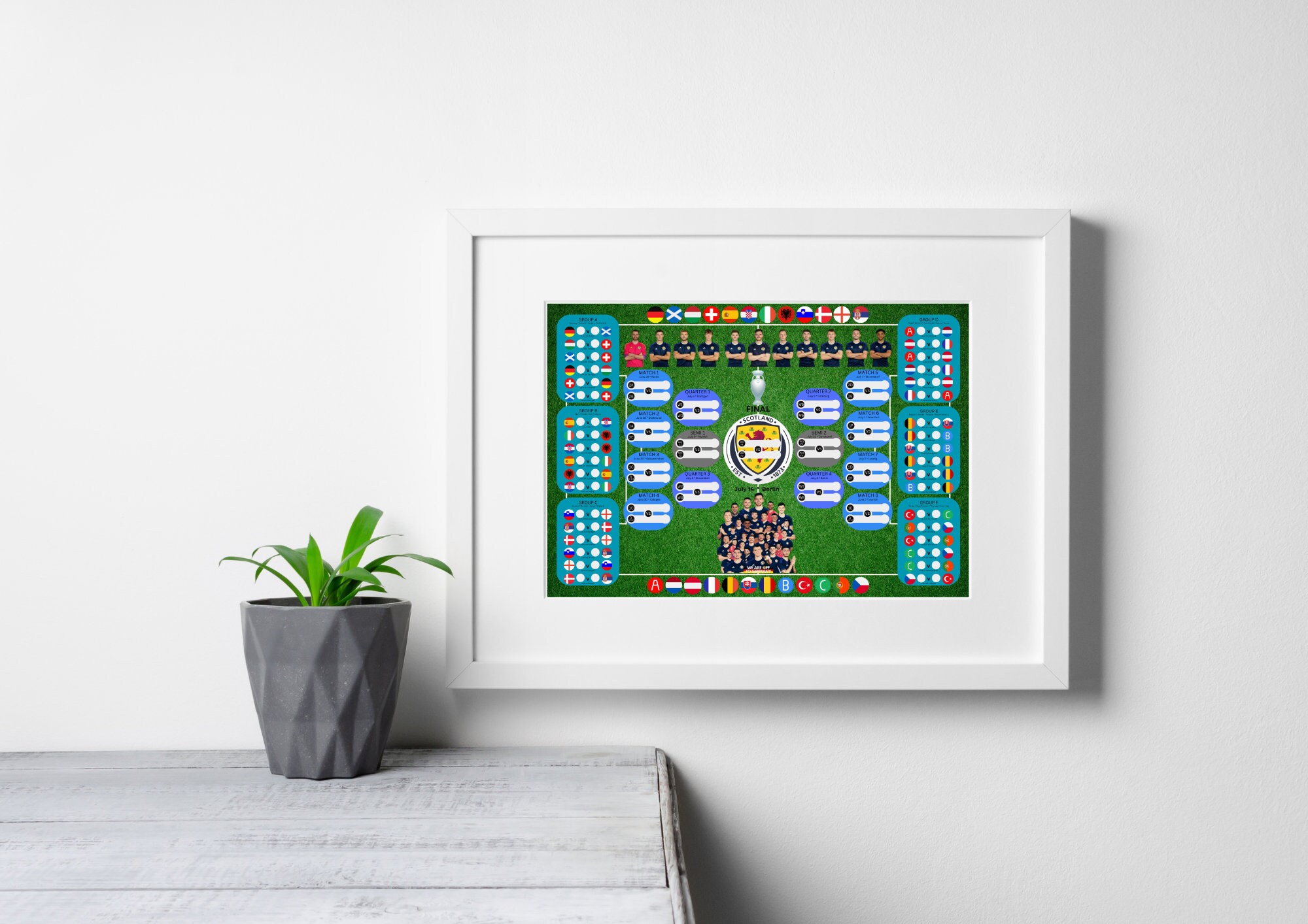 2024 European Championships Wall Chart A4, Fixtures, Dates, Schedule ...