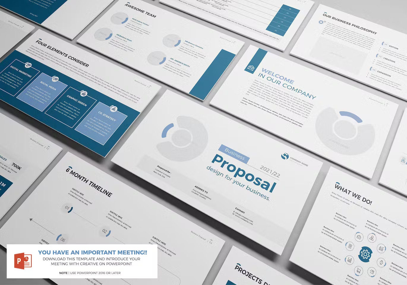 Proposal for Business, Professional Theme, Powerpoint & Word, 20 Pages - Etsy