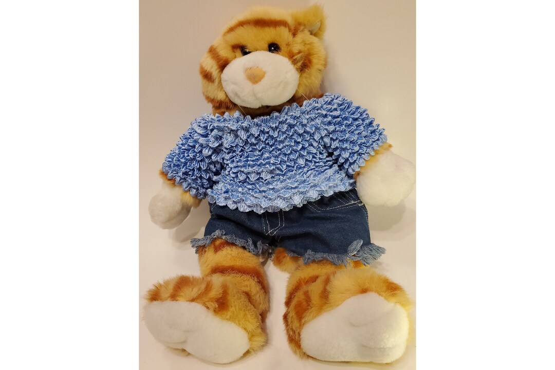 Vintage 1997 Build-a-bear Workshop Tabby Cat With Clothes - 17 Inch - Etsy