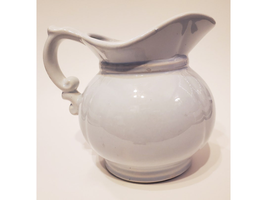 Vintage Mccoy 7528 Farmhouse Stoneware Pitcher - Very Pale Blue Wash ...