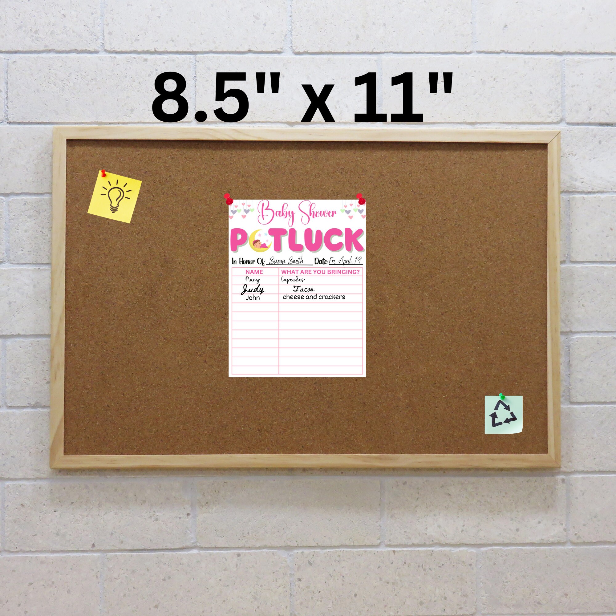 Downloadable Potluck Sign-up Sheet | Baby Shower Potluck Sign-up Form ...