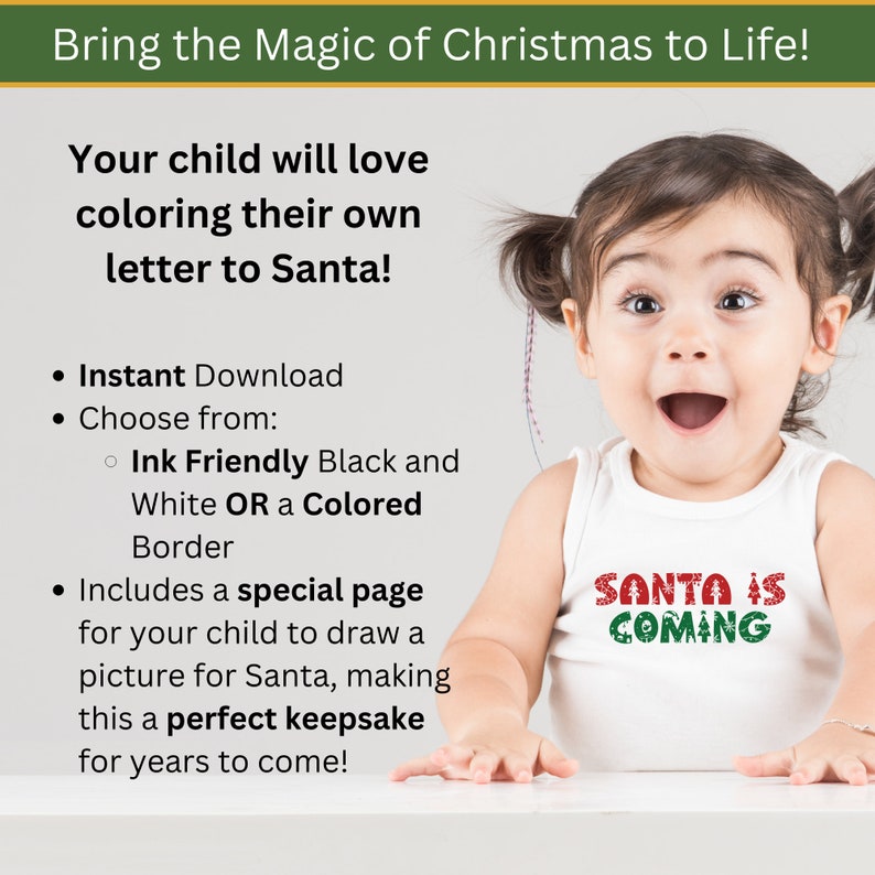 Letter to Santa Coloring Page, Printable Dear Santa Letter, Christmas ...