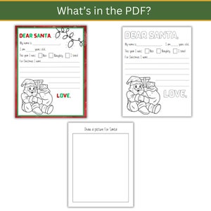 Letter to Santa Coloring Page, Printable Dear Santa Letter, Christmas ...