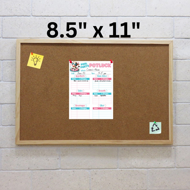 Printable Potluck Sign-up Sheet | Summer Pool Party Potluck | Pool ...