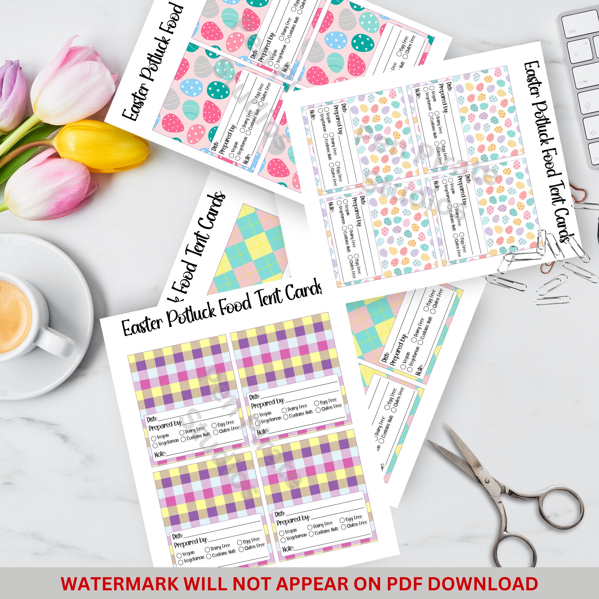 Downloadable Potluck Table Tent Cards Easter Office Potluck Easter ...