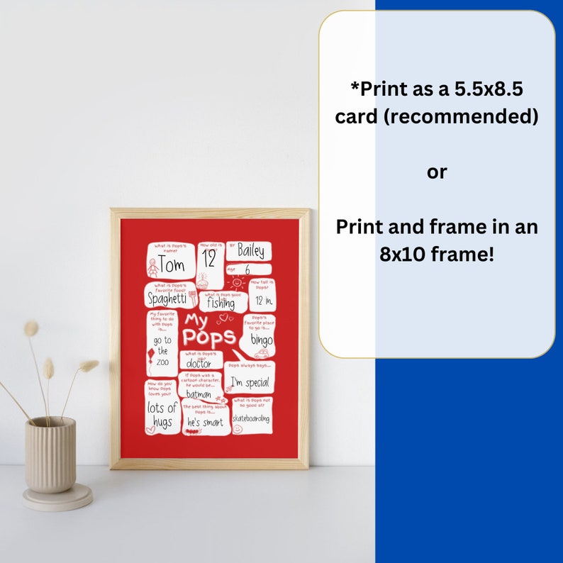 DIY Fill in the Blanks Father's Day Card for Pops | Keepsake Birthday ...