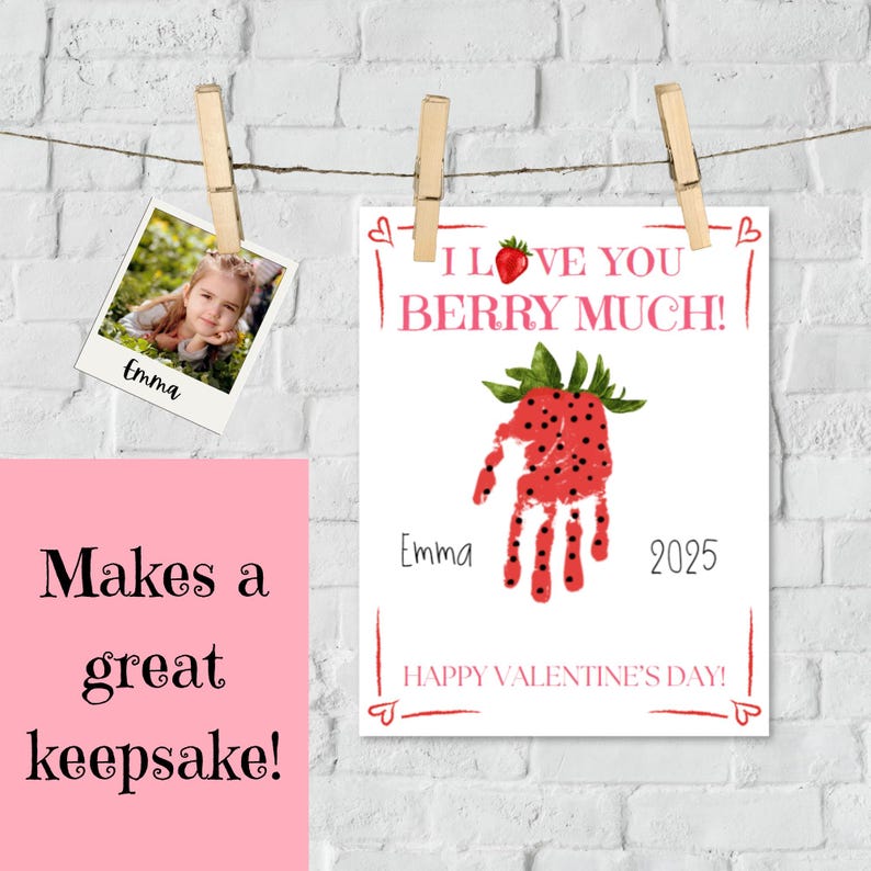 I Love You Berry Much Printable | Handprint Art | Kids Craft ...