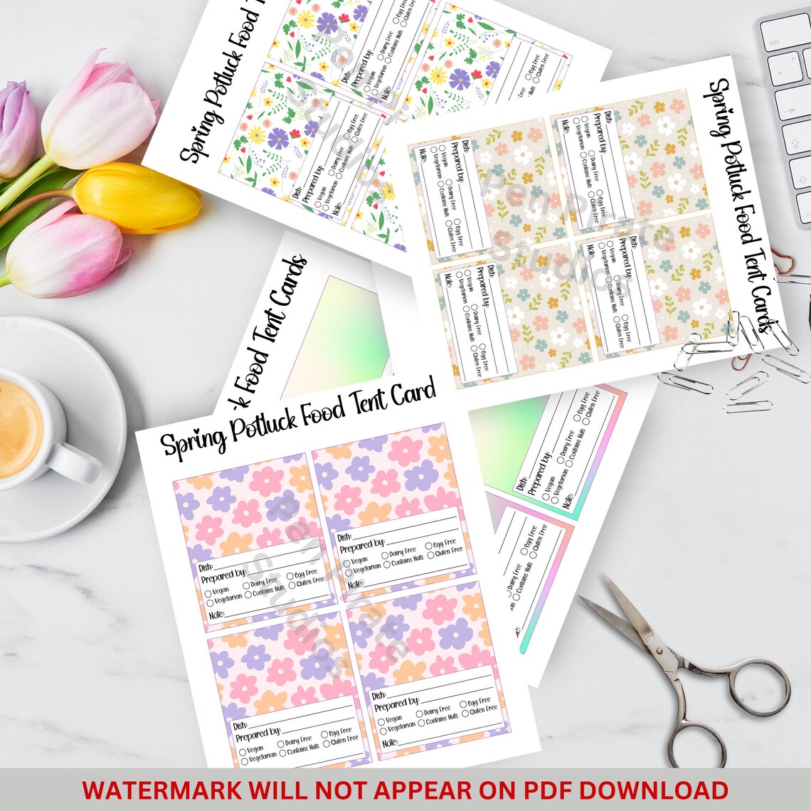 Downloadable Potluck Table Tent Cards | Spring | Office Potluck ...