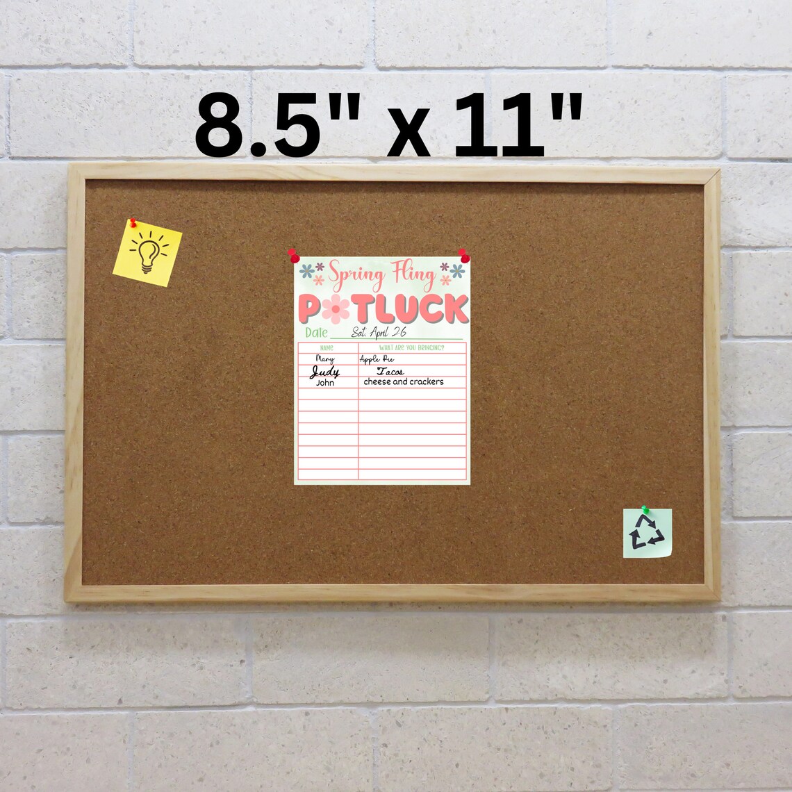 Downloadable Potluck Sign-up Sheet | Office Spring Fling Form | Instant ...