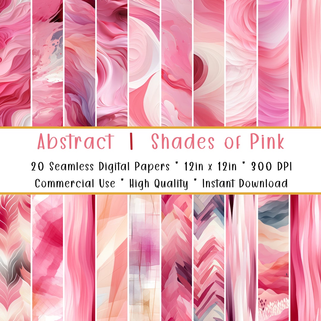 Spring Seamless Digital Paper, Shades of Pink Digital Paper, Abstract ...