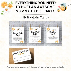 Mommy to Bee Baby Shower Bundle - Bee Baby Bundle - Editable ...