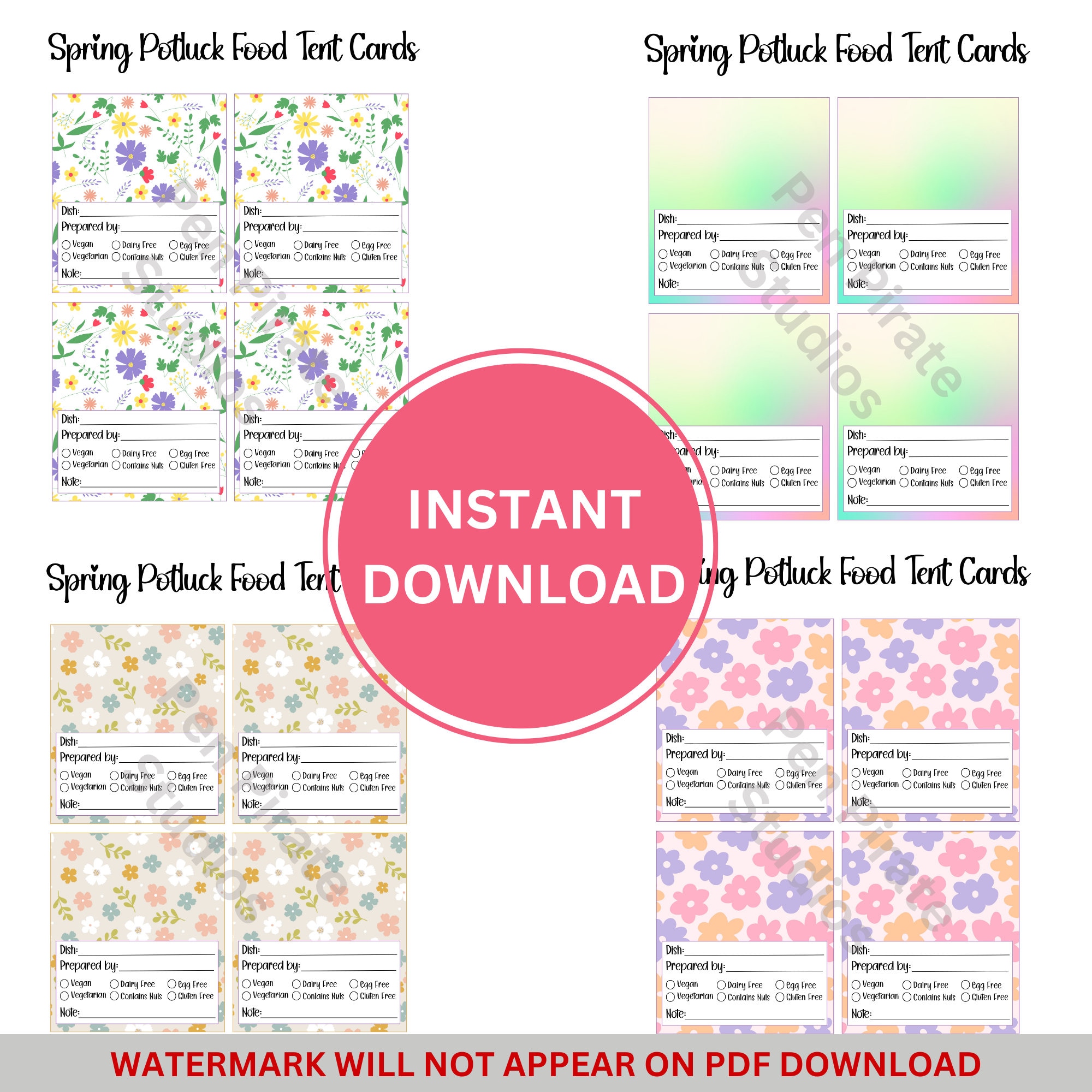 Downloadable Potluck Table Tent Cards | Spring | Office Potluck ...