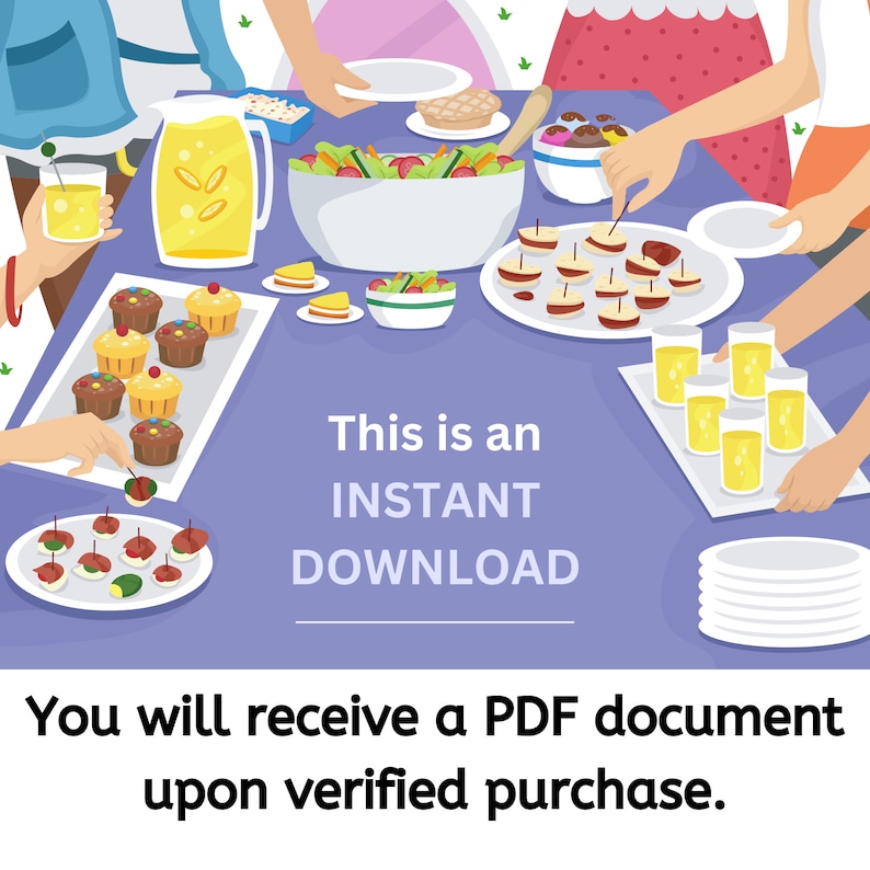 Downloadable Potluck Sign-up Sheet | Baby Shower Potluck Sign-up Form ...