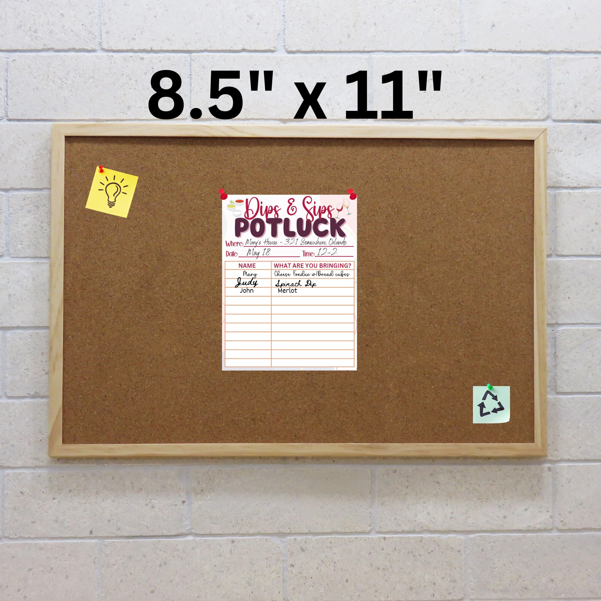Printable Potluck Sign-up Sheet | Dips and Sips | Dips and Sips Potluck ...