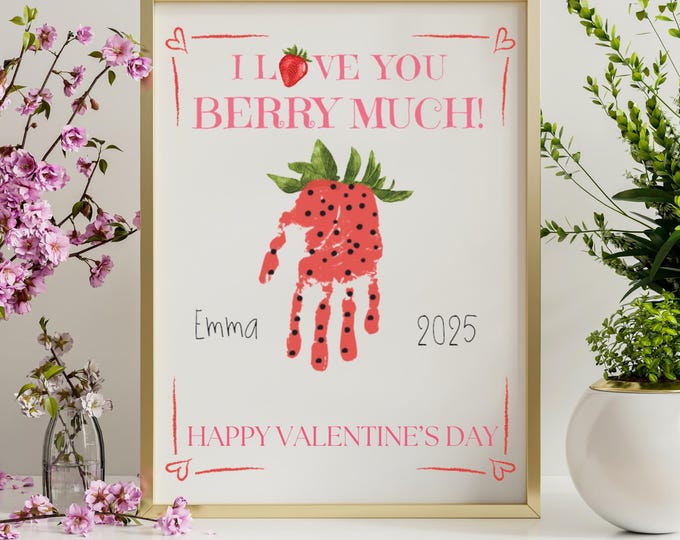 Mother's Day Handprint Art Project, I Love You Berry Much, DIY Mothers ...