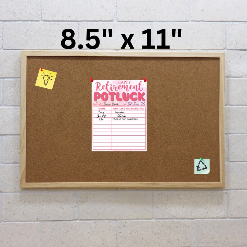 Pink Potluck Sign-up Sheet Digital Download | Office Retirement Party ...