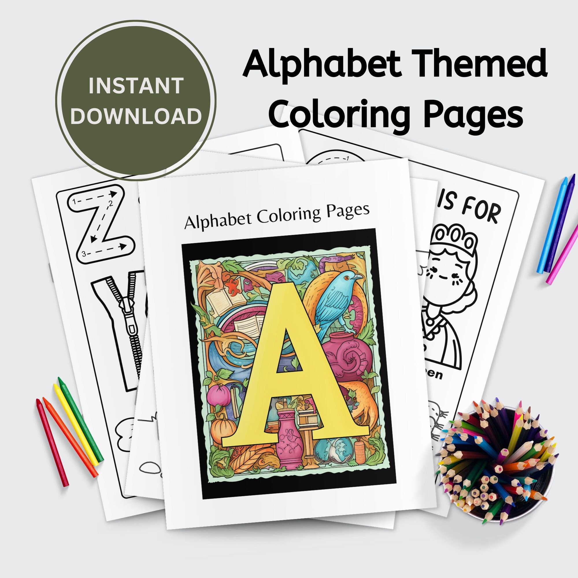 Downloadable Alphabet Coloring Book Pages | Children Coloring Book ...