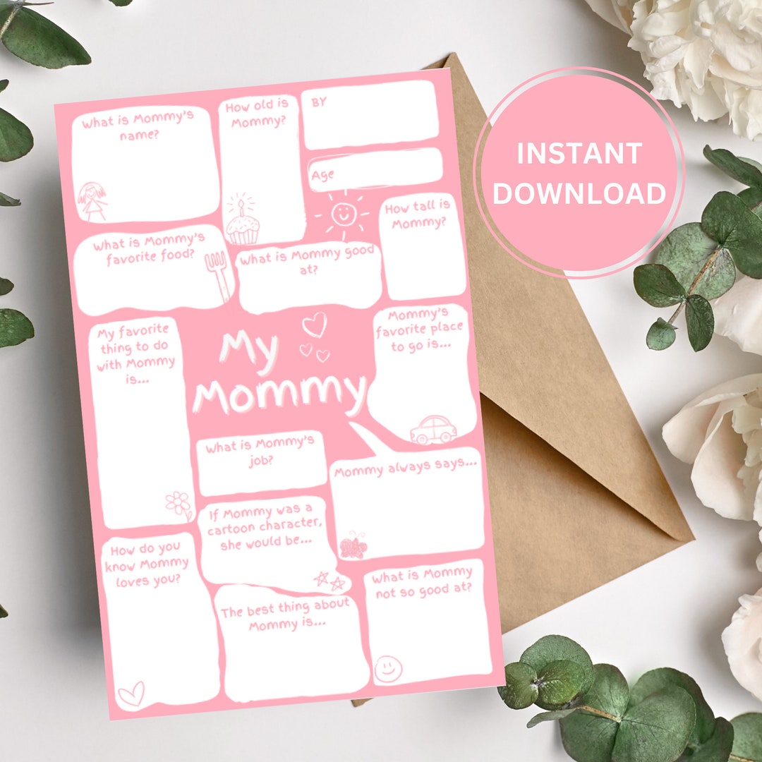 DIY Card for Mommy | Fill in the Blanks Mother's Day Card | Keepsake ...