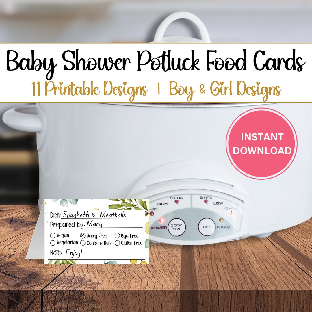 Downloadable Baby Shower Potluck Food Labels Bundle | Digital Table ...