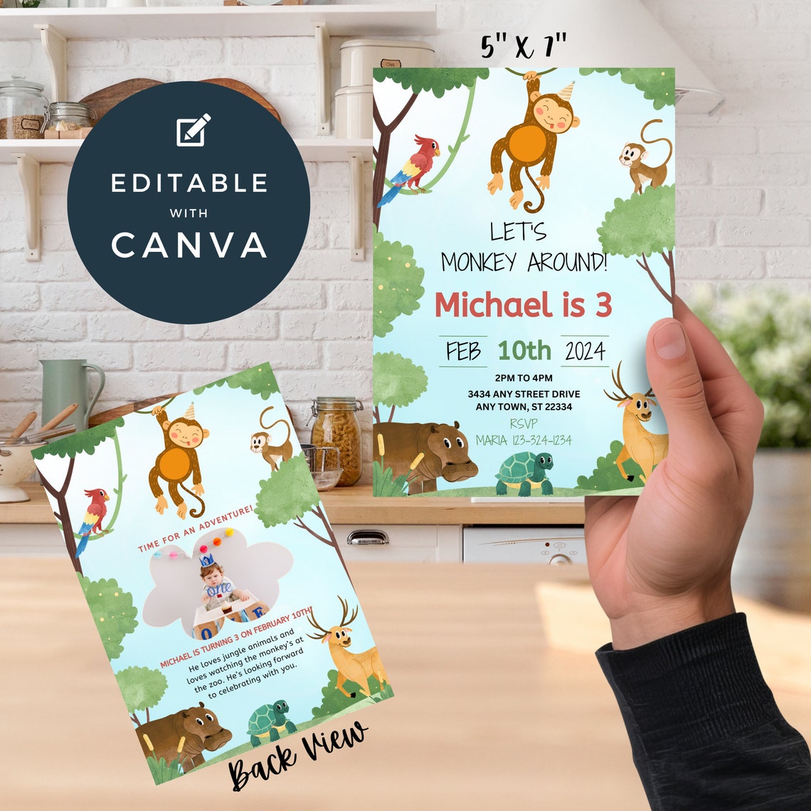 DIY Editable Monkey Birthday Party | Invitation Template Monkey ...