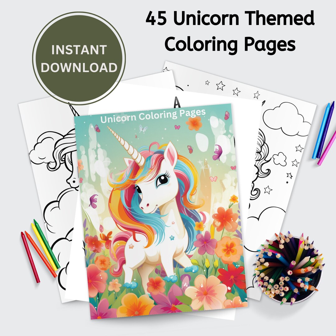 Downloadable Unicorn Coloring Book Pages | Children Coloring Book ...