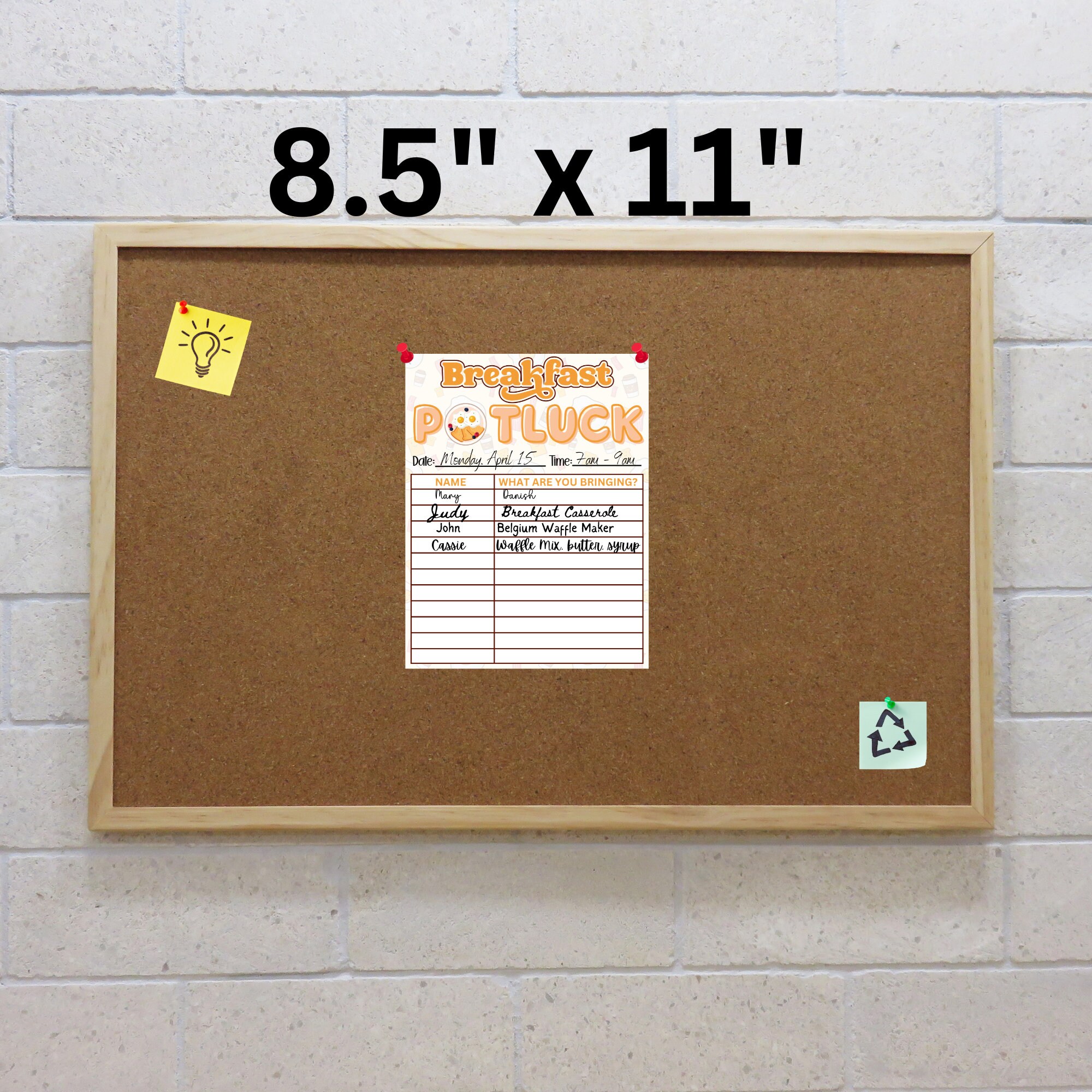 Downloadable Potluck Sign-up Sheet | Breakfast Potluck Sign-up Form ...