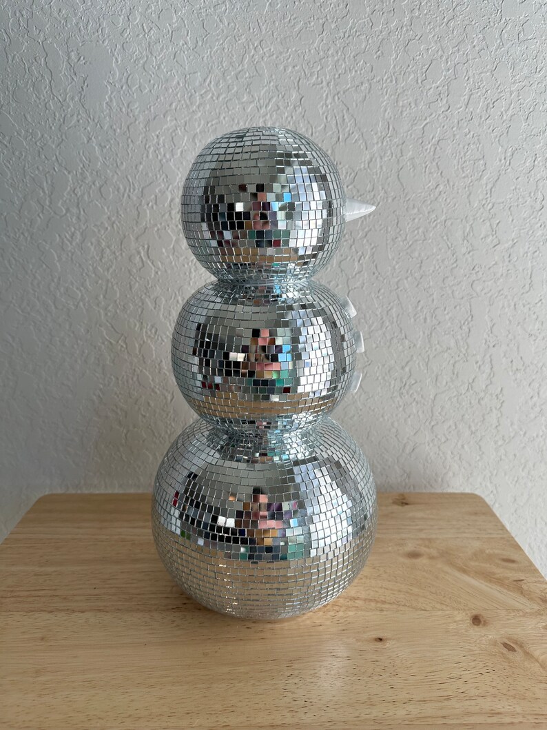 14in Disco Ball Snowman - Etsy