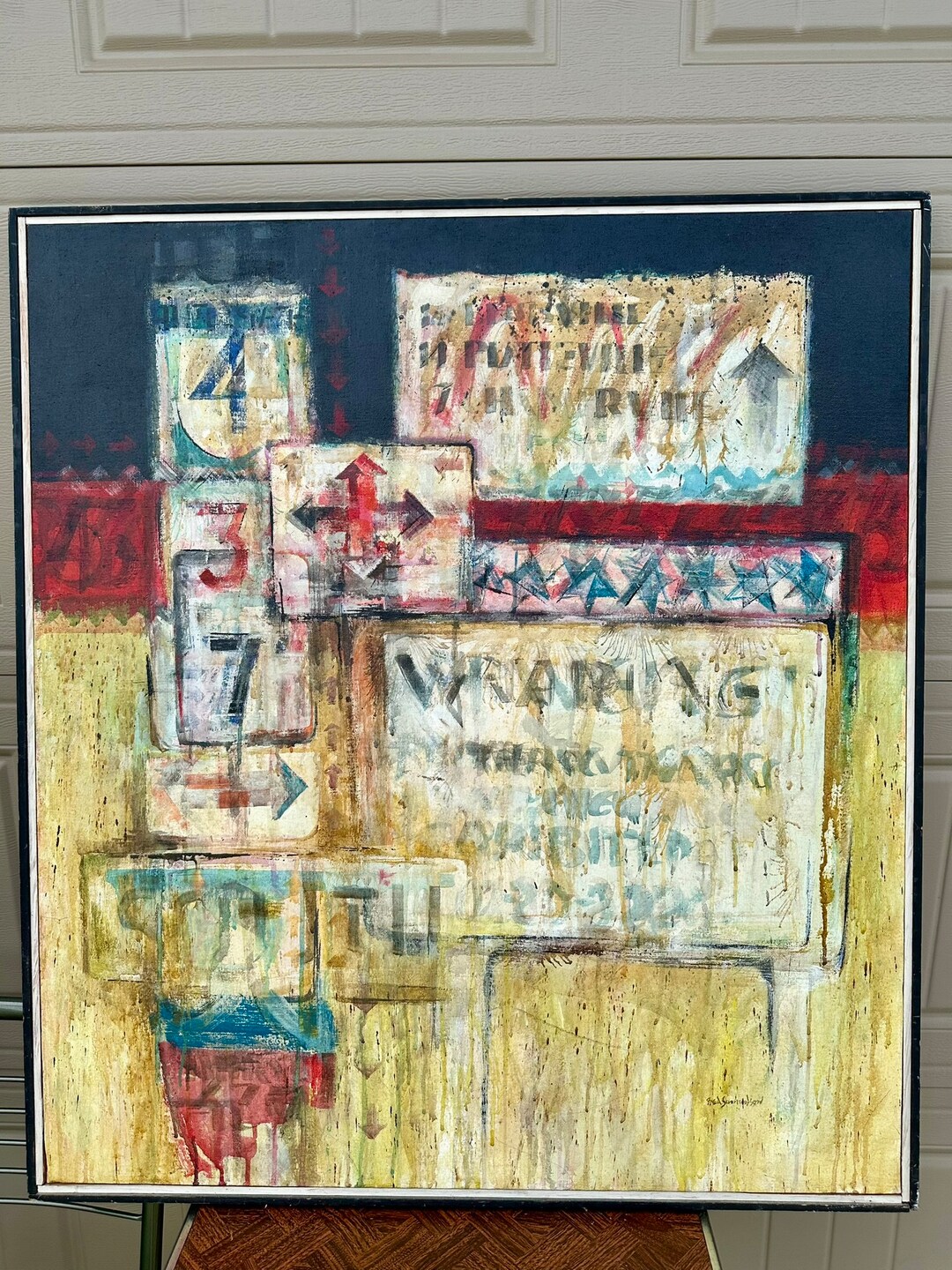 Vintage 1960s Fred Samuelson Signed Painting - Mid-century Abstract ...