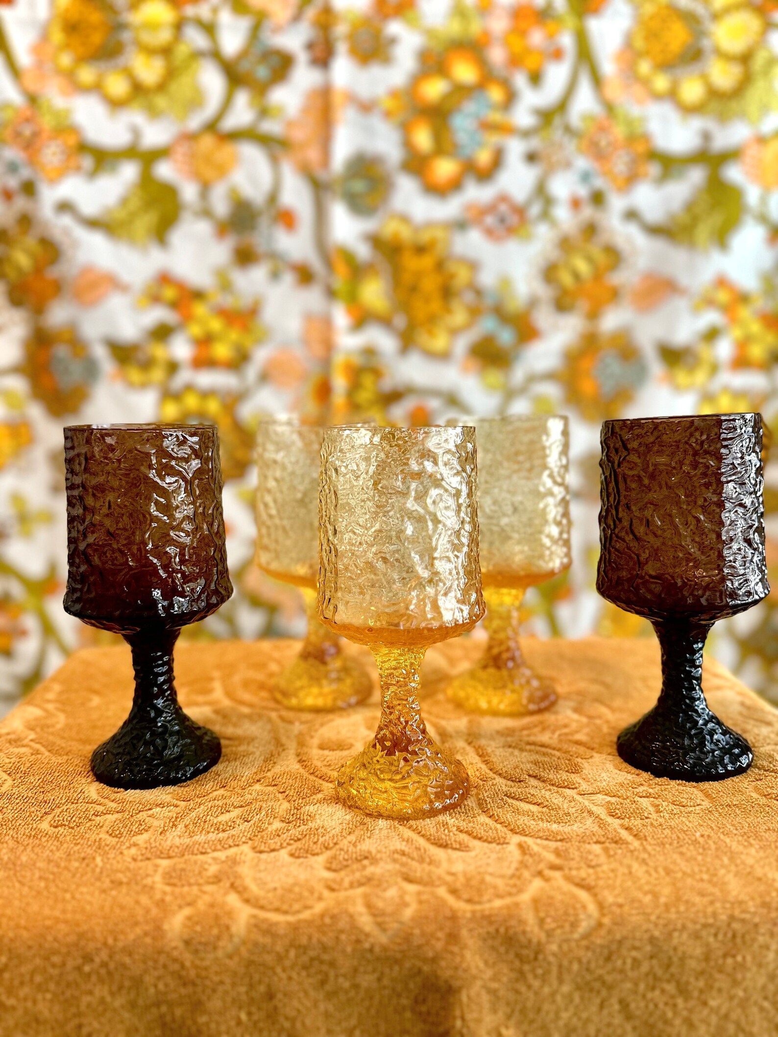 Lenox Impromptu Crinkle Crystal Goblets 1970s Glassware - Etsy