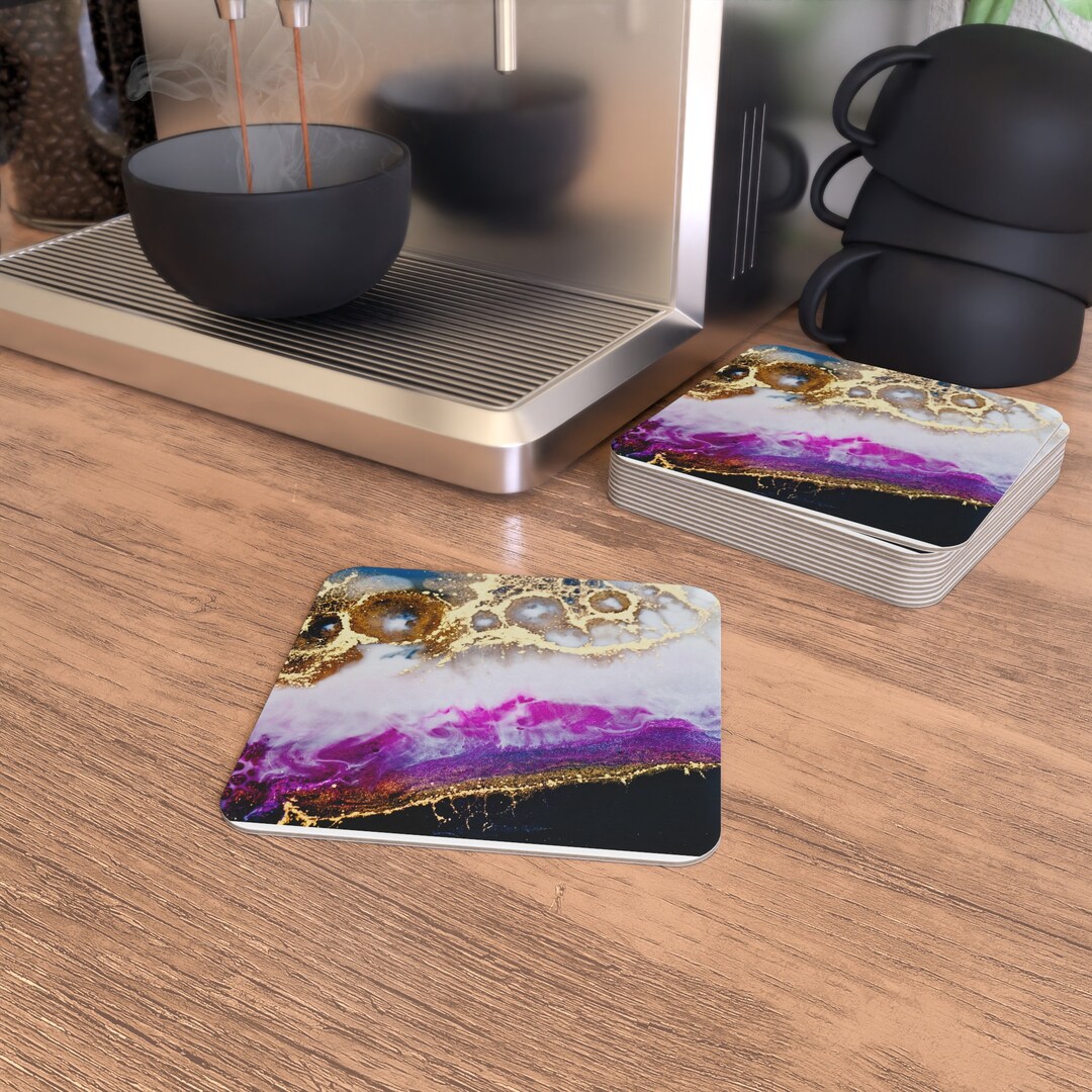 50-100 Pcs Purple Gold Coasters Table Coasters Drink Coasters Ashtray ...