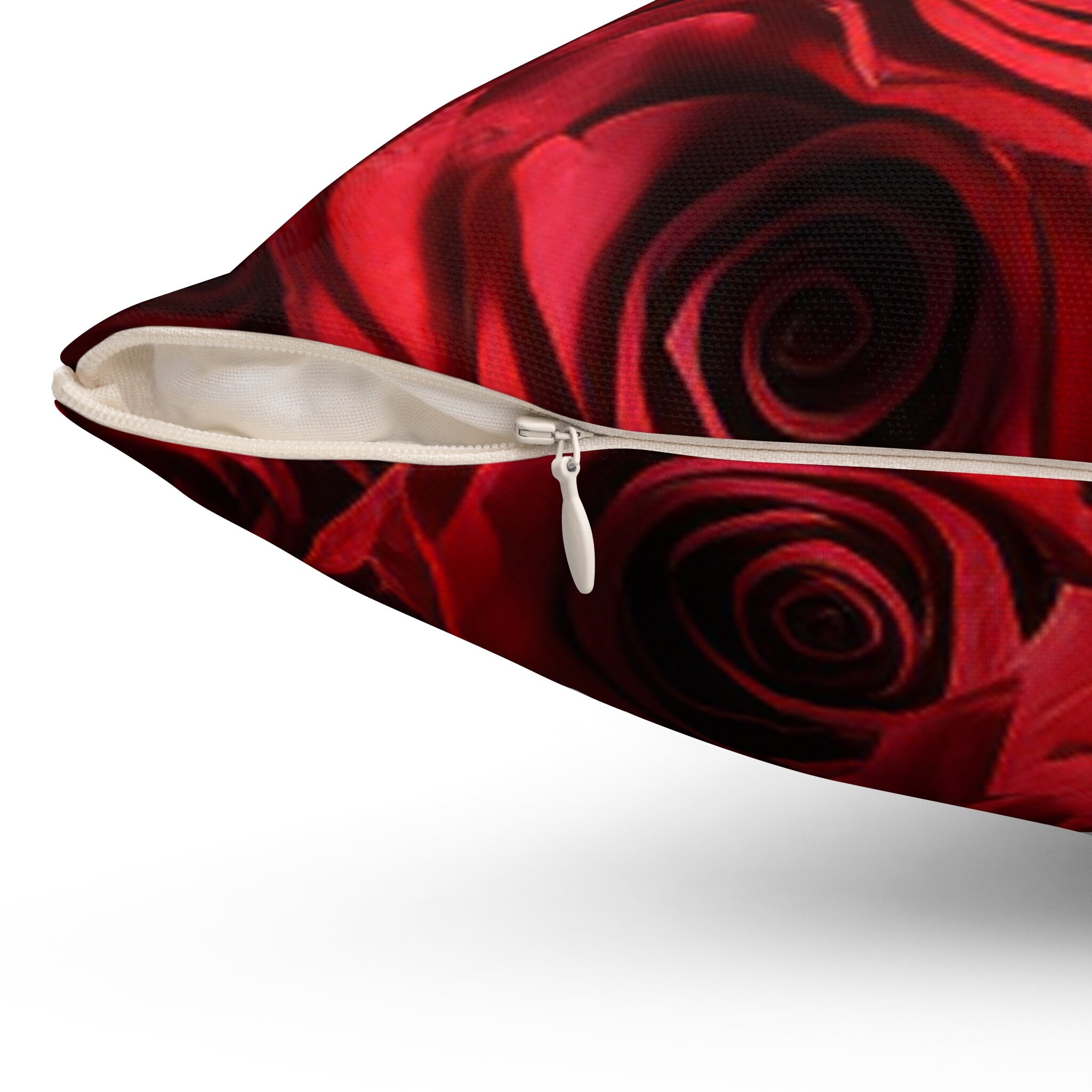 Heart Shaped Red Roses Pillow, Amour Decorative Pillow, Love Style ...