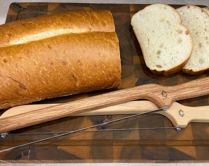 Bread Bow Knife With Additional Blade, Original Oak Wood Bow Bread ...