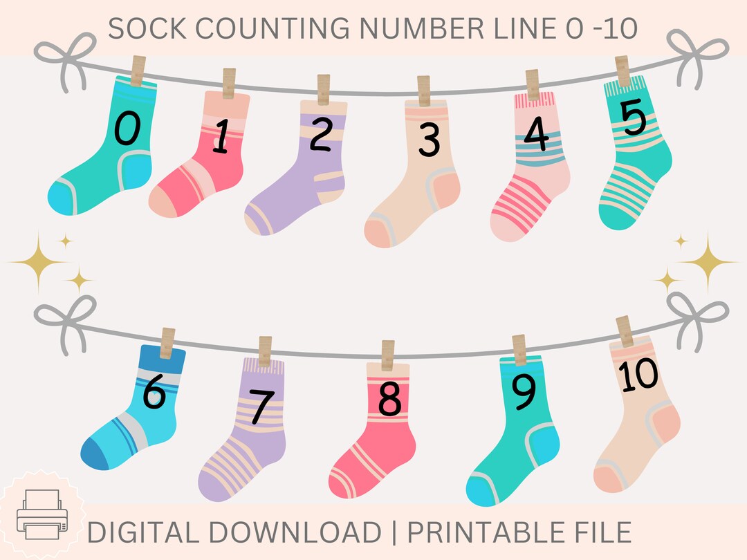 Sock Number Line, Numbers 0 - 10, Early Numeracy, Counting Game ...
