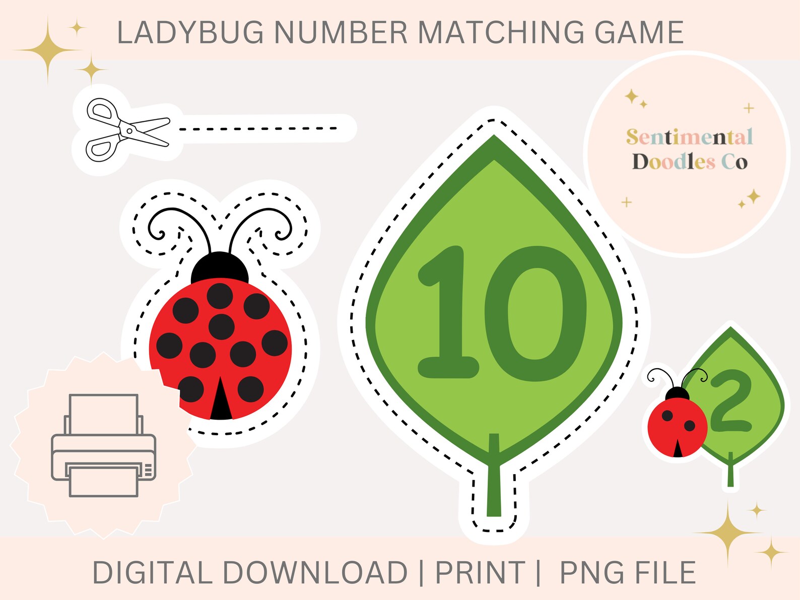 Number Matching Ladybug Game 0-10, Early Math, Number Recognition, EYFS ...