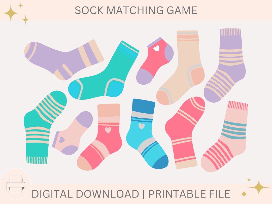 Sock Matching Game, Odd Sock Matching, Memory Game, Preschool, Home ...