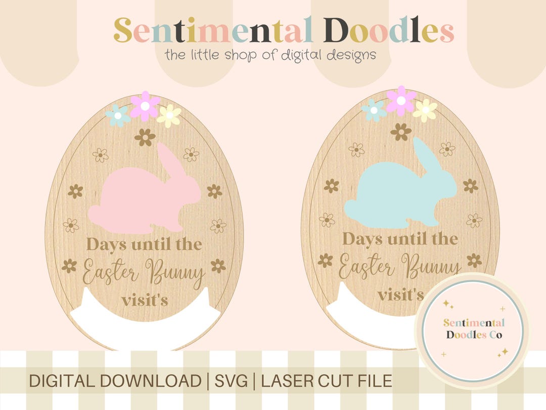 Easter Countdown Dry Erase Board SVG Laser Cut File (digital Download ...