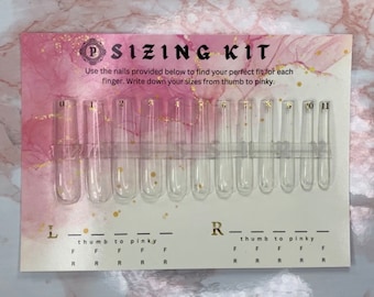 Press on Nails Card, Sizing Kit, Press on Nails Chart Card, Press on ...