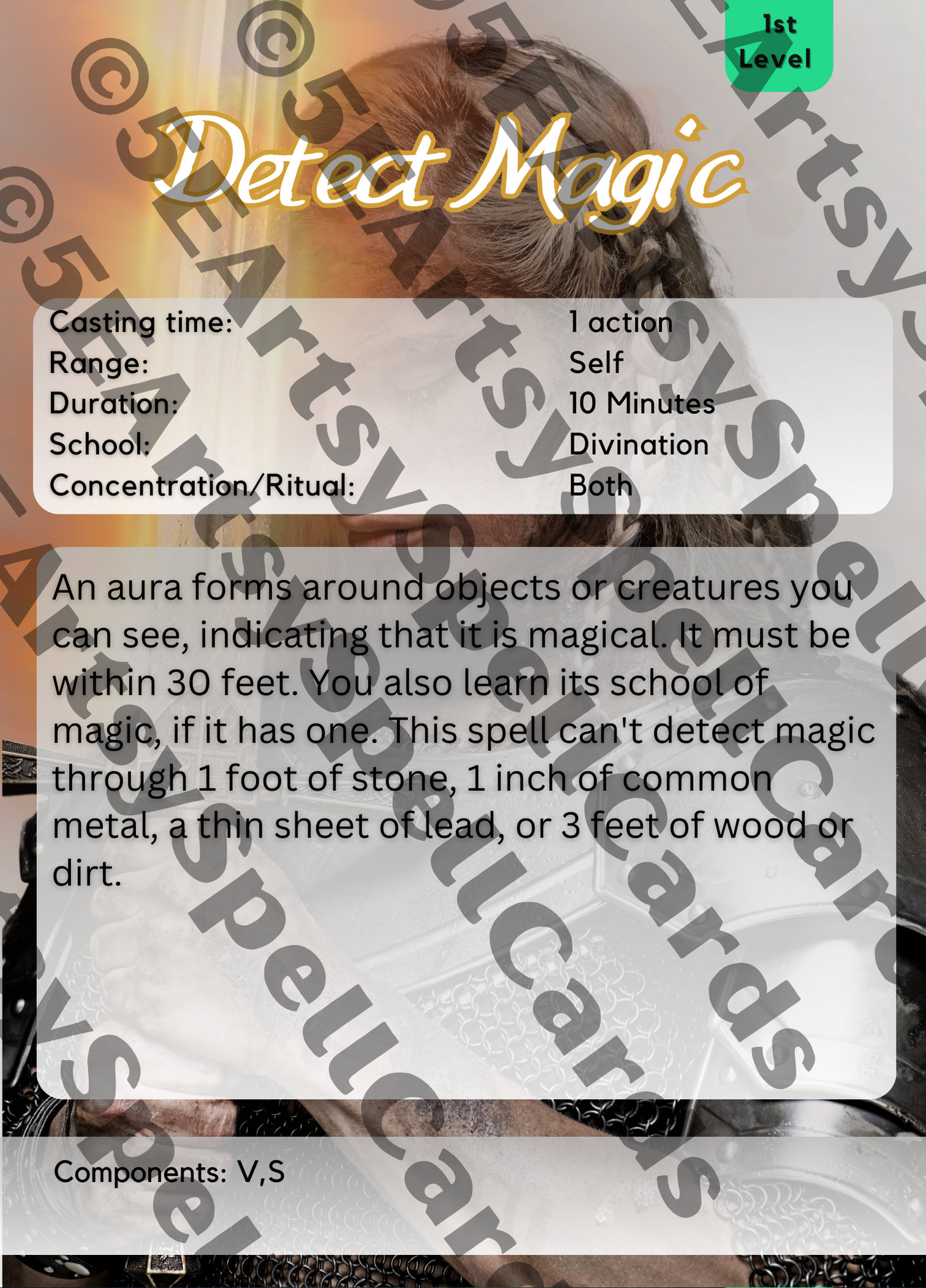 Druid 5E Compatible Artsy Cantrip & Level 1 Printable Spell Cards - Etsy