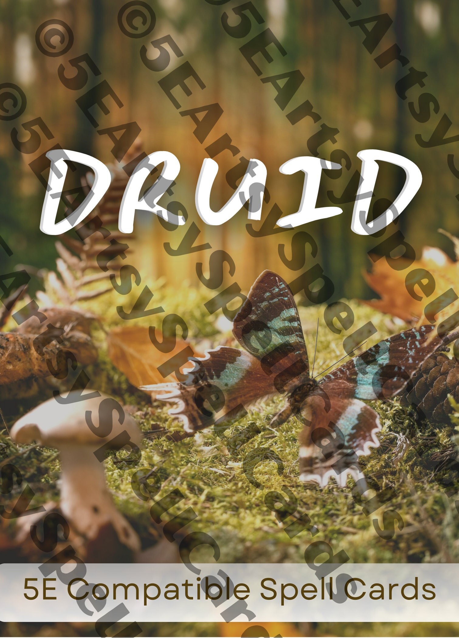 Druid 5E Compatible Artsy Cantrip & Level 1 Printable Spell Cards - Etsy