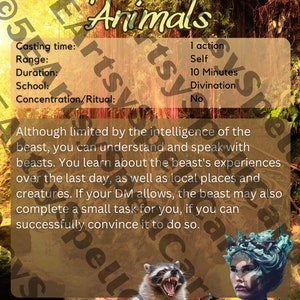 Druid 5E Compatible Artsy Cantrip & Level 1 Printable Spell Cards - Etsy