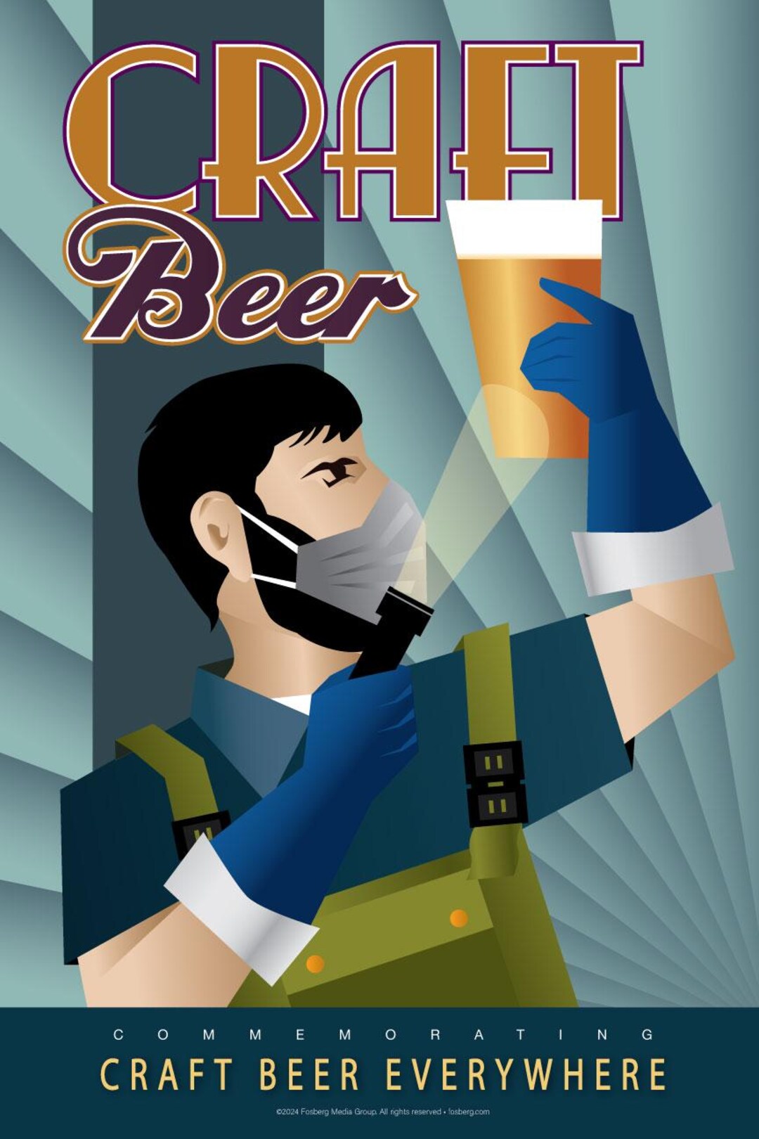 Art Deco Style Craft Beer Poster. Great Craft Beer Gift for the Craft ...