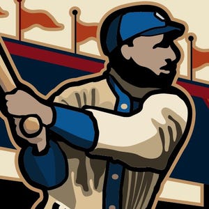 Art Deco Style Baseball Poster. Great Gift for the Baseball Fanatic in ...