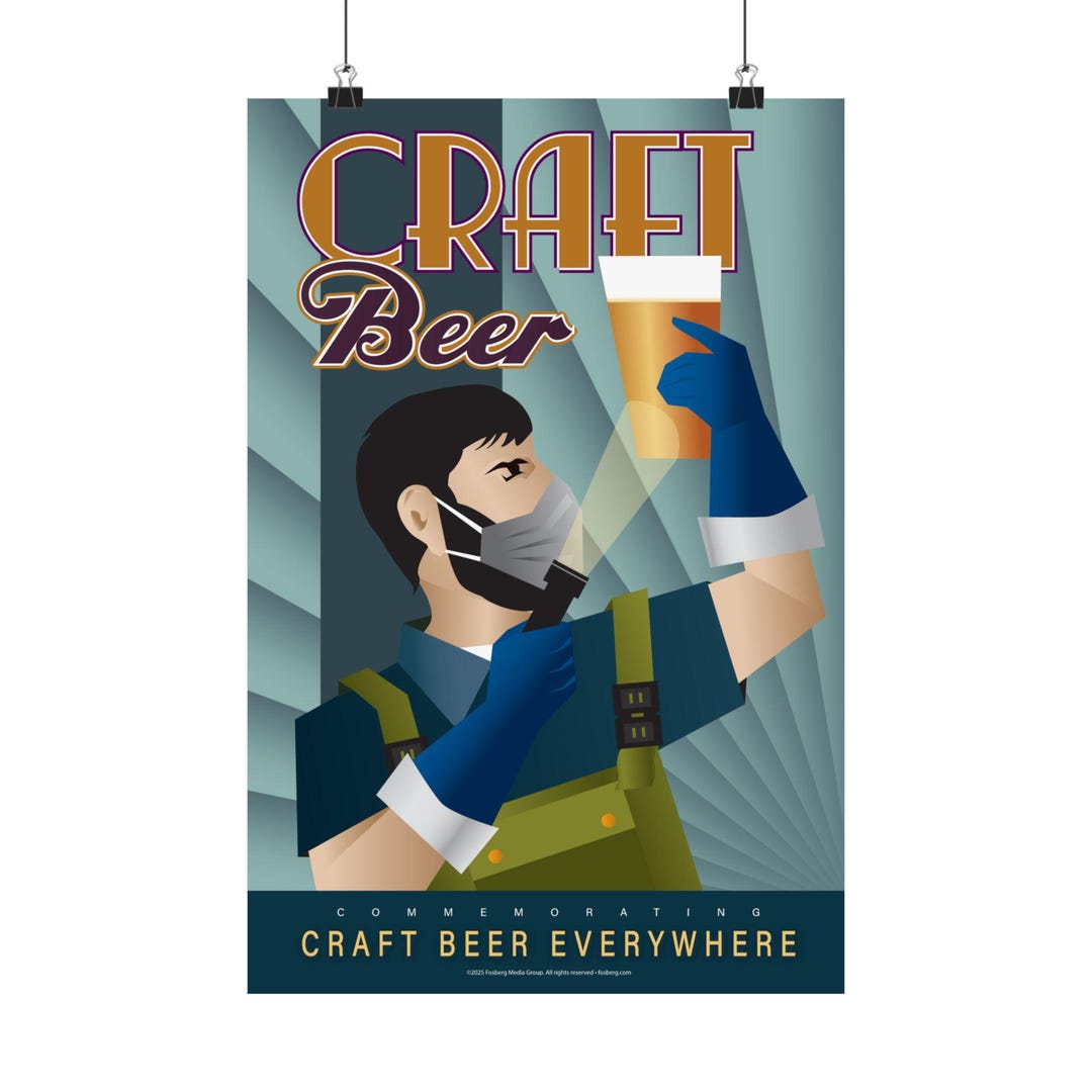 Craft Beer Poster Matte Vertical, Vintage Art Deco Beer Art, Great Gift ...