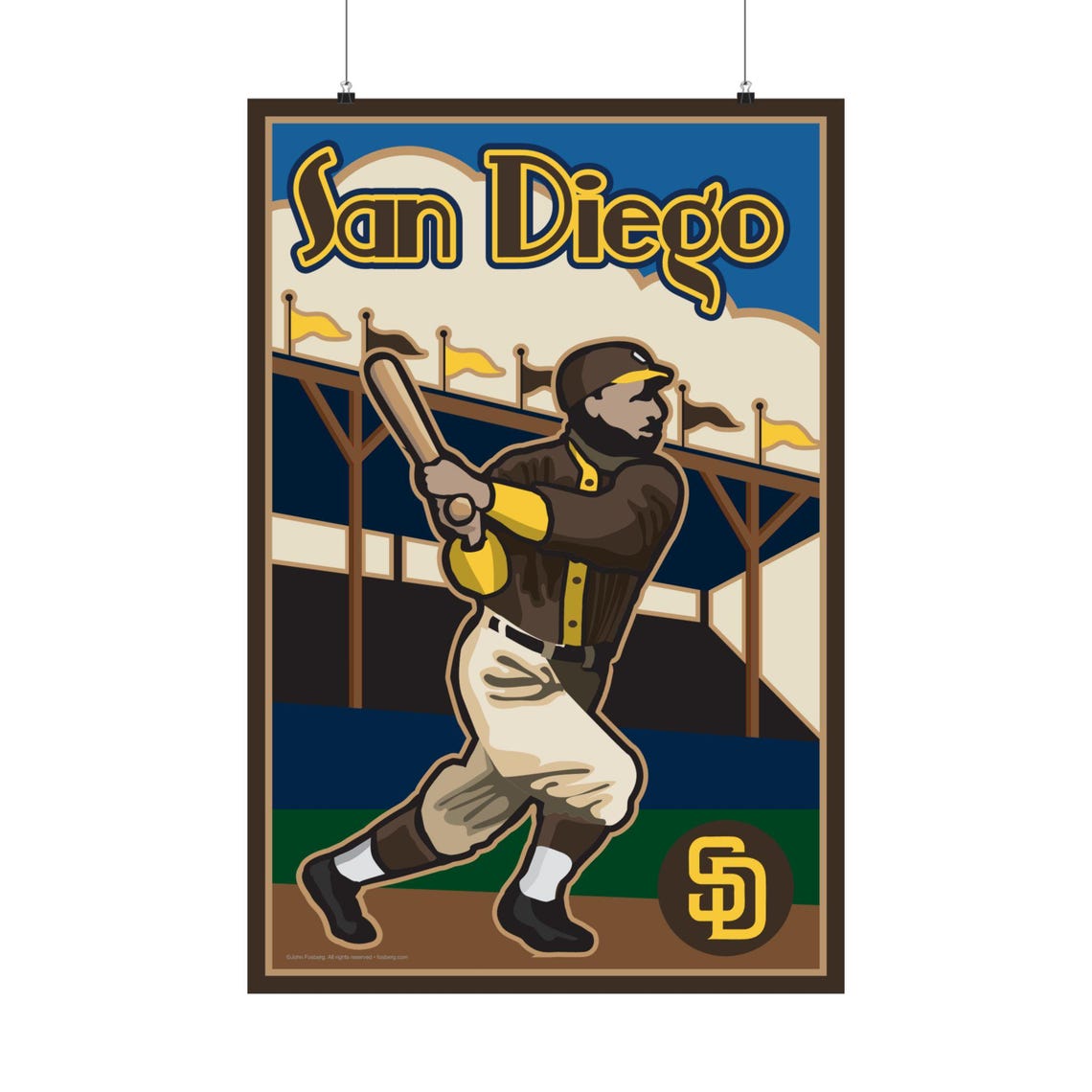 San Diego Padres Baseball Matte Vertical Poster, Sports Wall Art, San ...