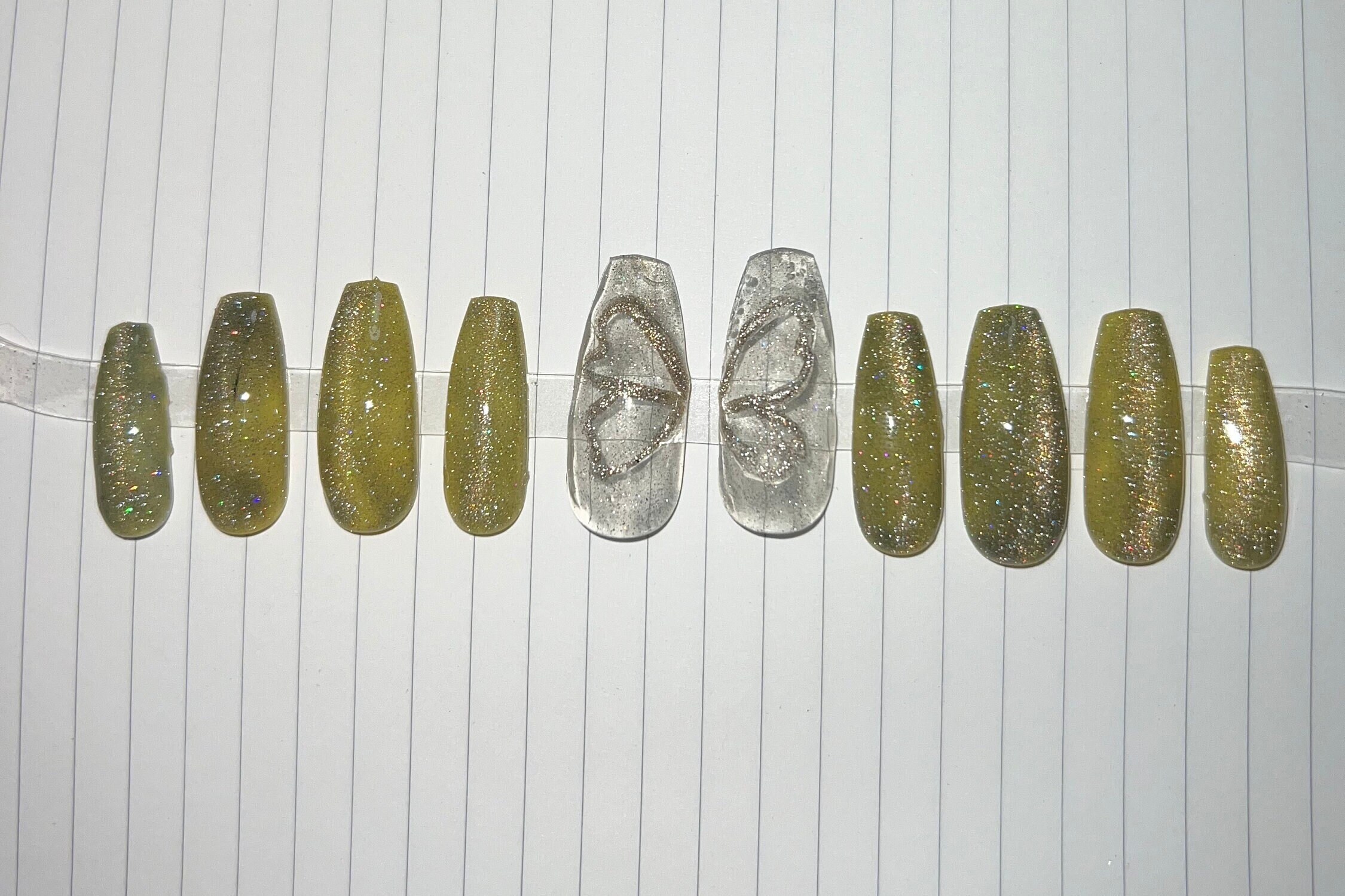 Fearless Nails Taylor Album Nails Shimmery Golden Cat Eye Press on ...