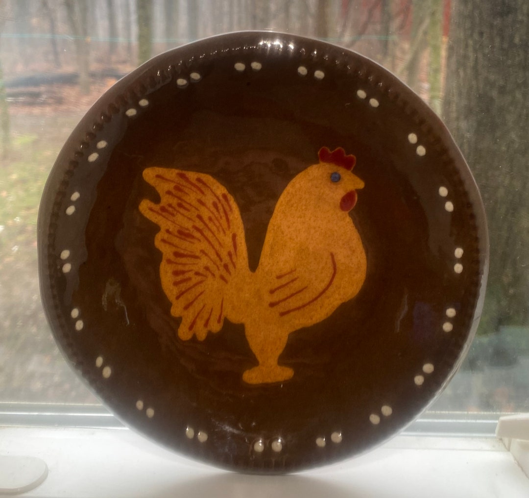 Vintage 1985 Jean Mcdowell Redware Pottery Mini Rooster Decorative ...