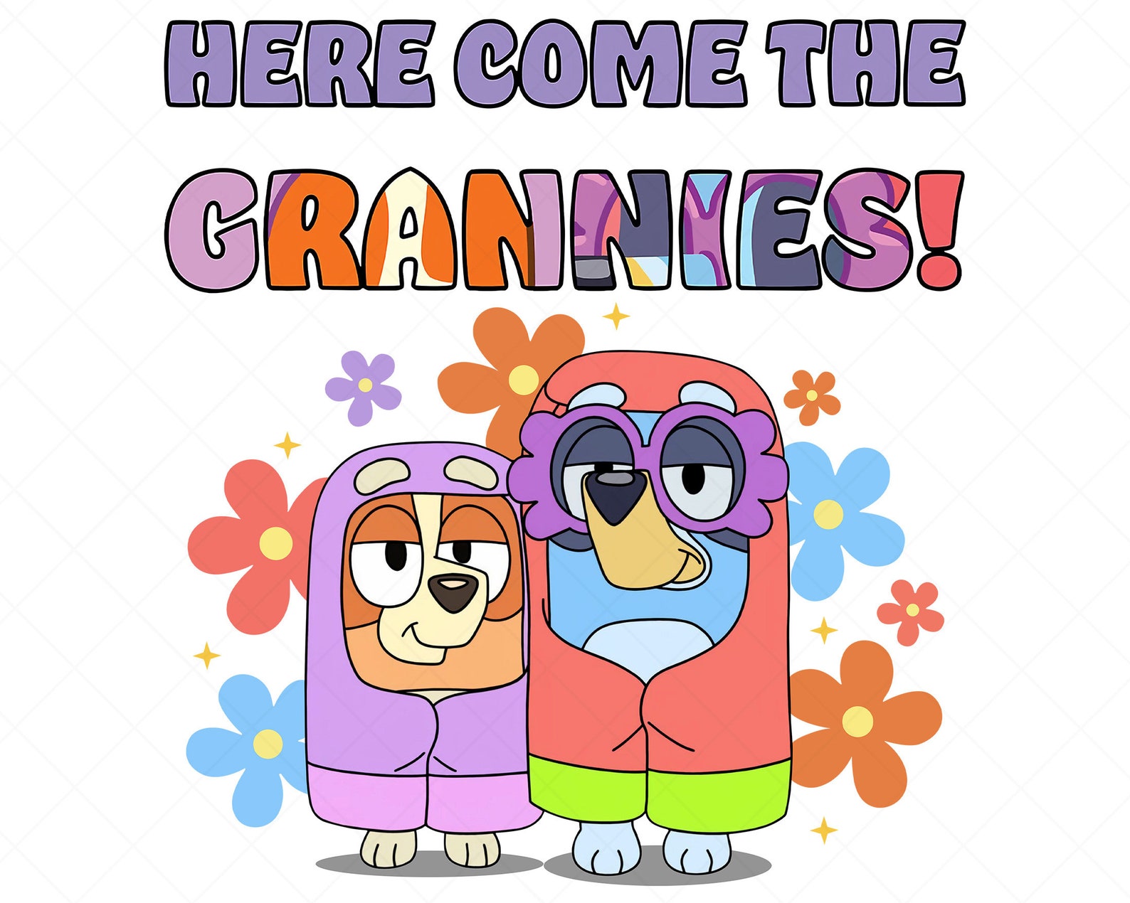 Here Come the Grannies PNG, Bluey PNG, Bluey Family Png, Bluey Janet ...
