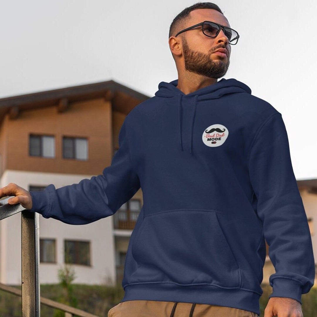 Hoodie "best Dad Mode On" Funny Minimalist Hoodie for Father Birthday ...