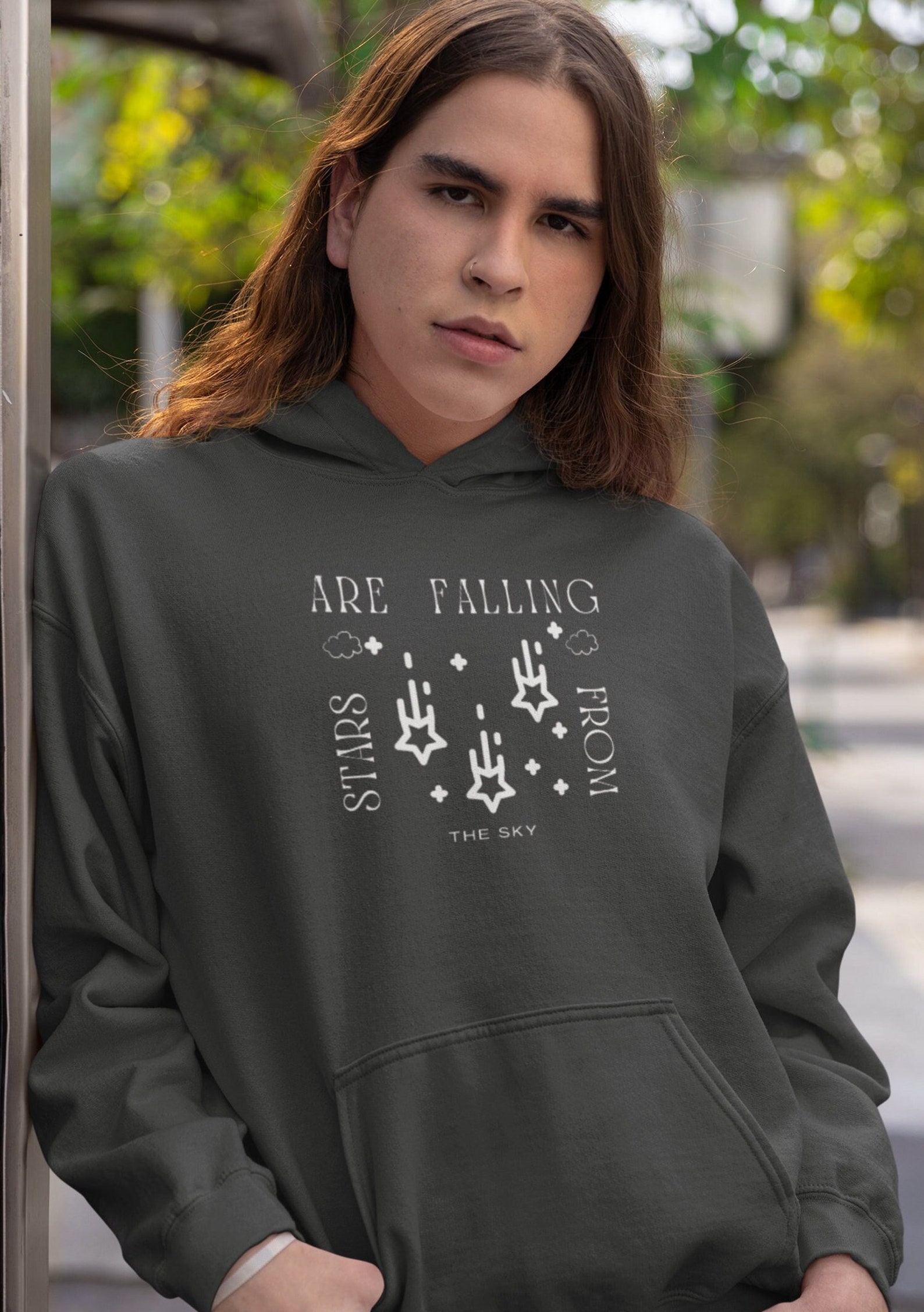 Hoodie "falling Stars From the Sky" City Modern Urban Fashion Street ...